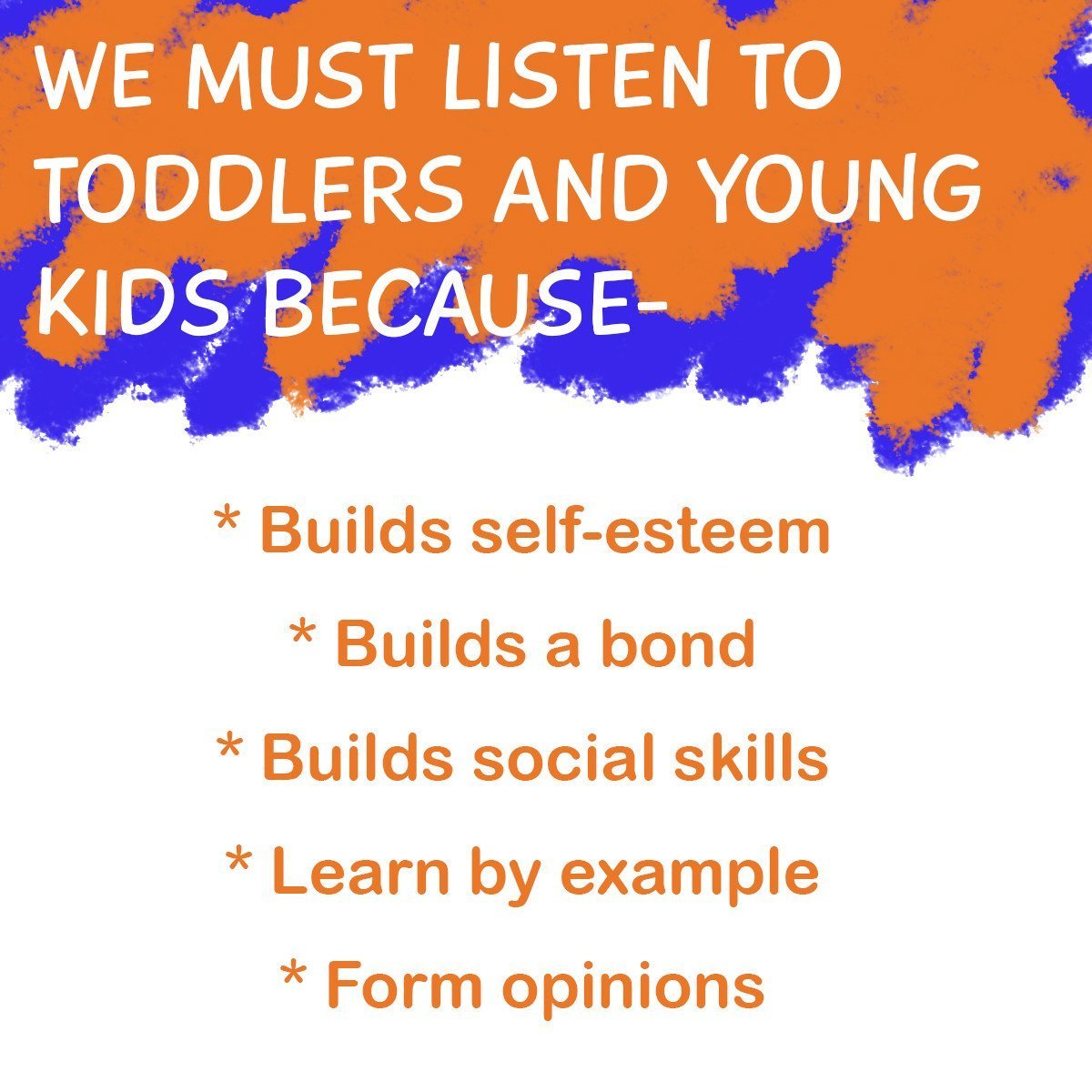 Why we must listen to toddlers and young kids. – Shumee