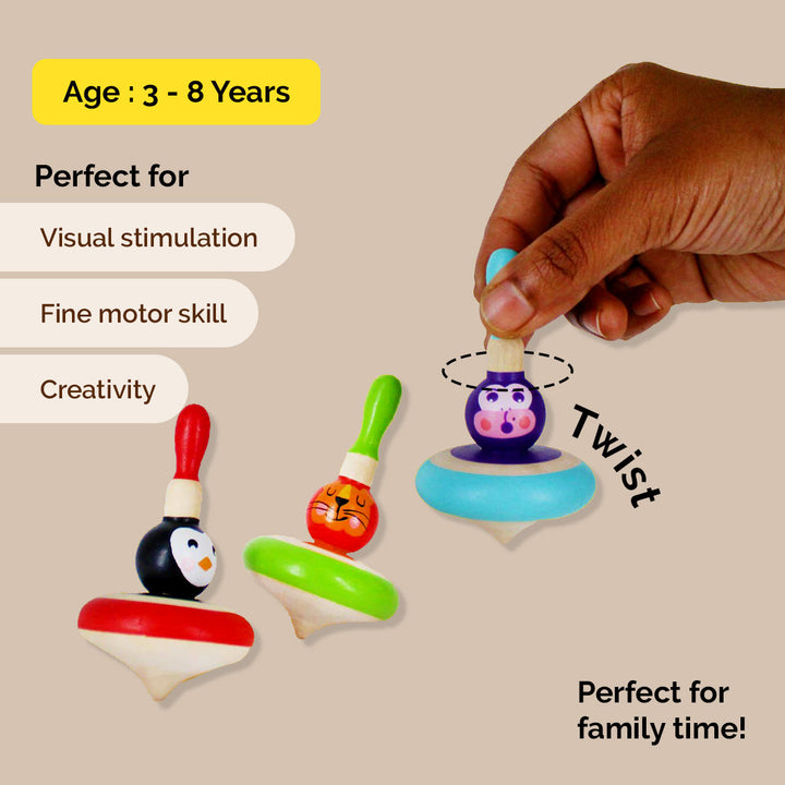 Animal Spin Tops Toy for Kids | Animal - Spinning & Battling Tops - Shumee