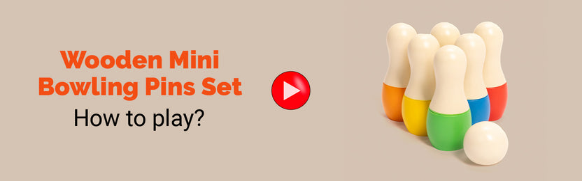 Mini Wooden Bowling Pins - Kids Bowling Set | Shumee