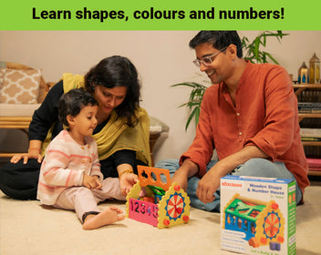 Number Sorter - Wooden Shape & Number Sorter House Toy – Shumee