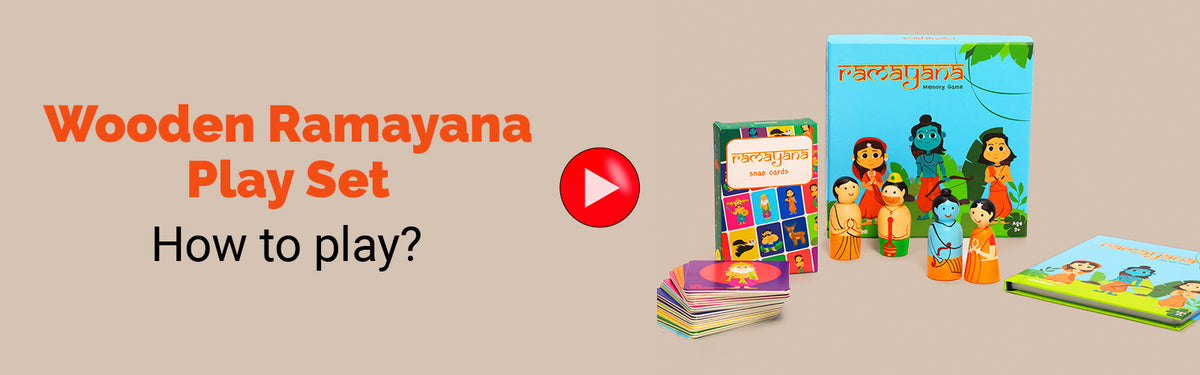 Ramayana Play Set - Rayamana Picture Book, Peg Doll, Memory Card – Shumee