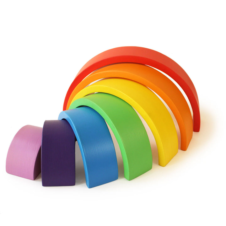 Wooden Rainbow Arc - Colourful Wooden Arch Stacking Toy for Kids for 1. ...
