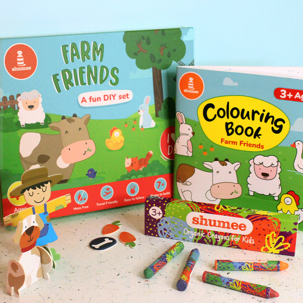 Farm Friends DIY Box and Coloring book (3-8 years) – Shumee